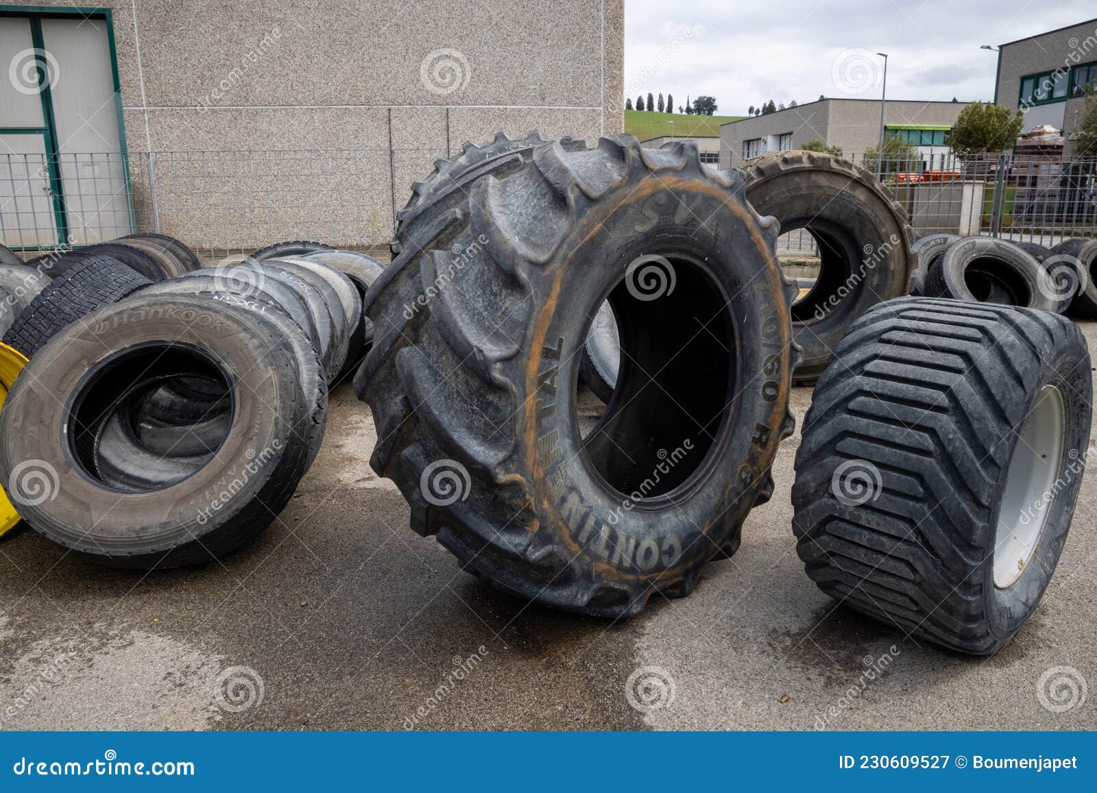 Stack of Old Used Tires of Different Sizes and Types in Abandoned Scrap ...
