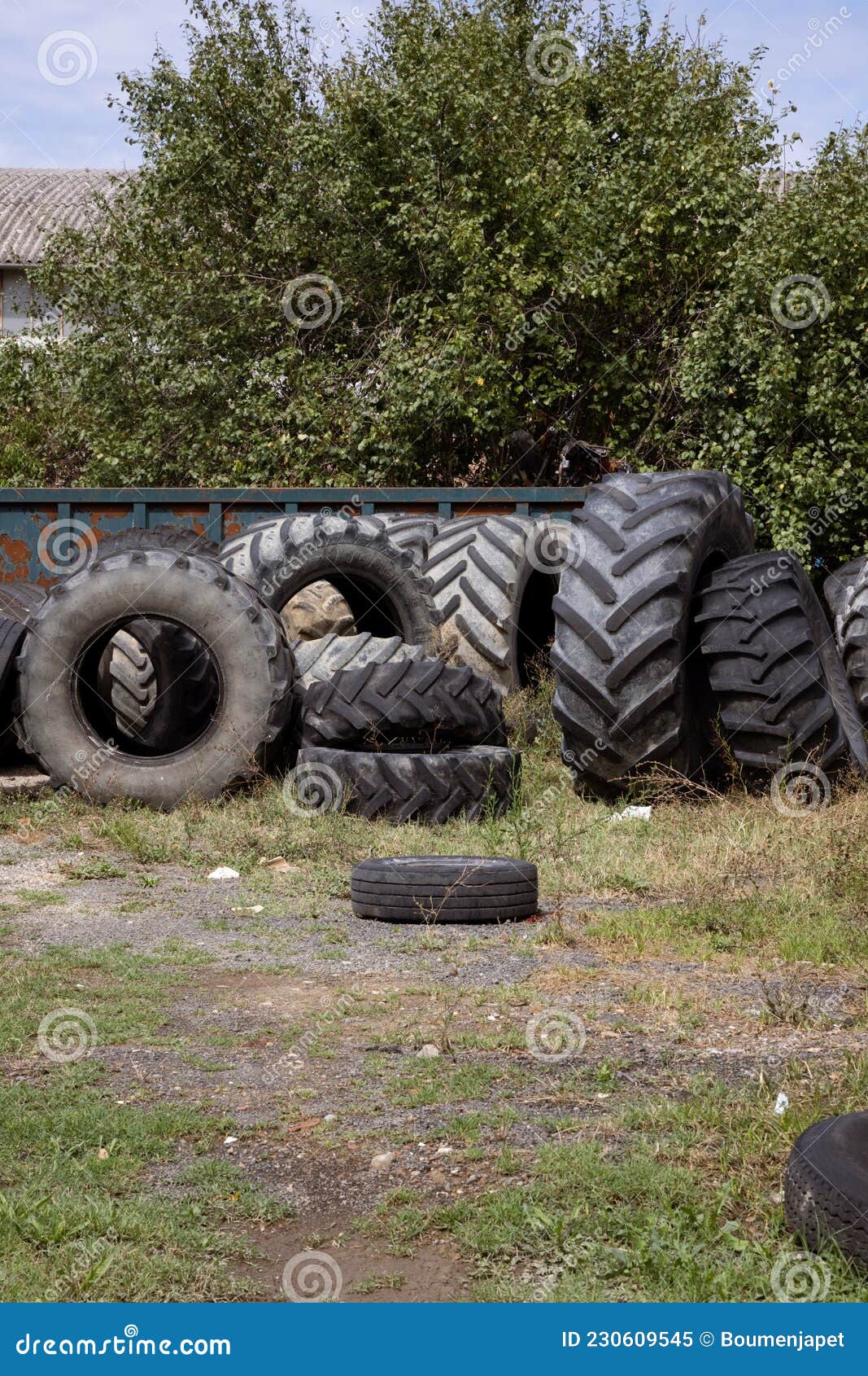 Stack of Old Used Tires of Different Sizes and Types in Abandoned Scrap ...