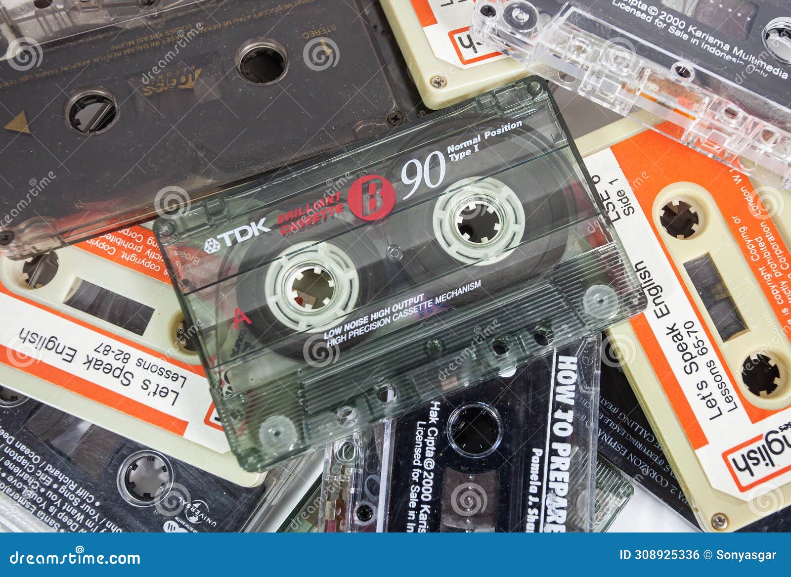 Stack of Vintage Cassettes Isolated on White Background Editorial Photo ...
