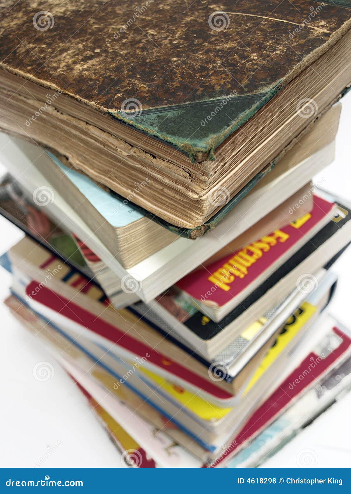 A Stack of Old Vintage and Modern Books Stock Photo - Image of paper ...