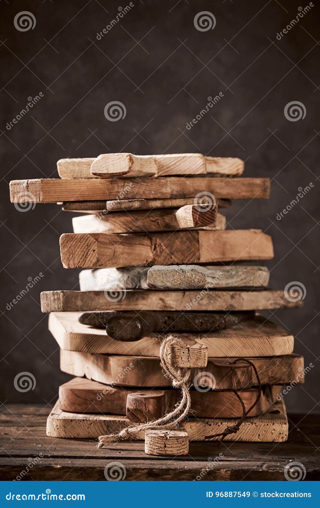 Stack of Old and Vintage Wooden Cutting Boards Stock Image - Image of ...