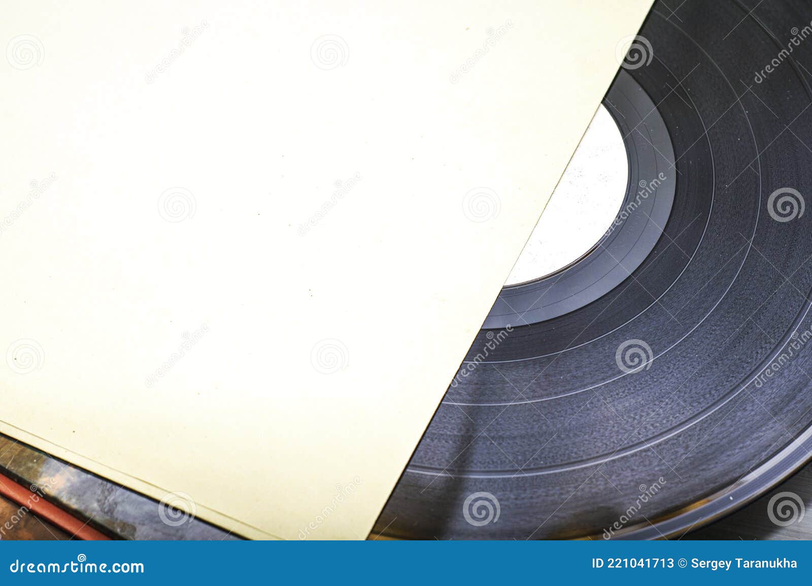 A Stack of Old Vinyl Records Close Up One of the Records is Half Out of ...