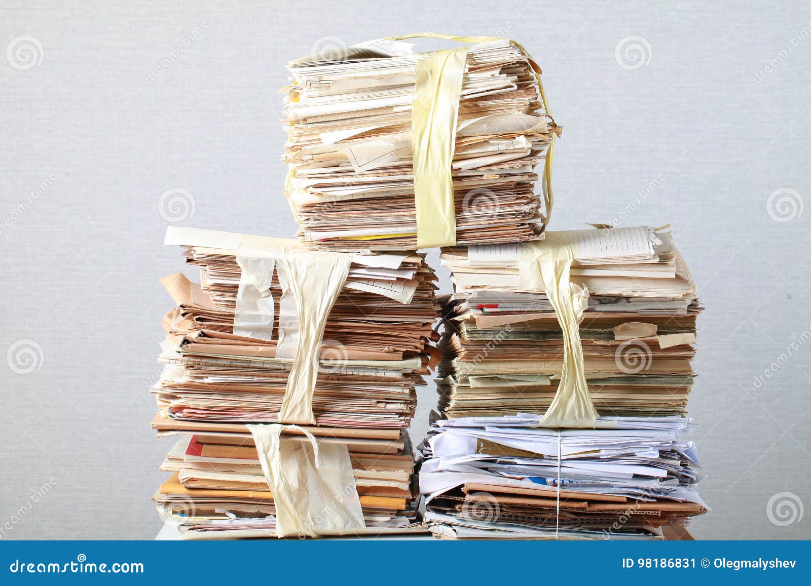 Stack Old of Waste Paper Staked Recycle Stock Image - Image of tied ...