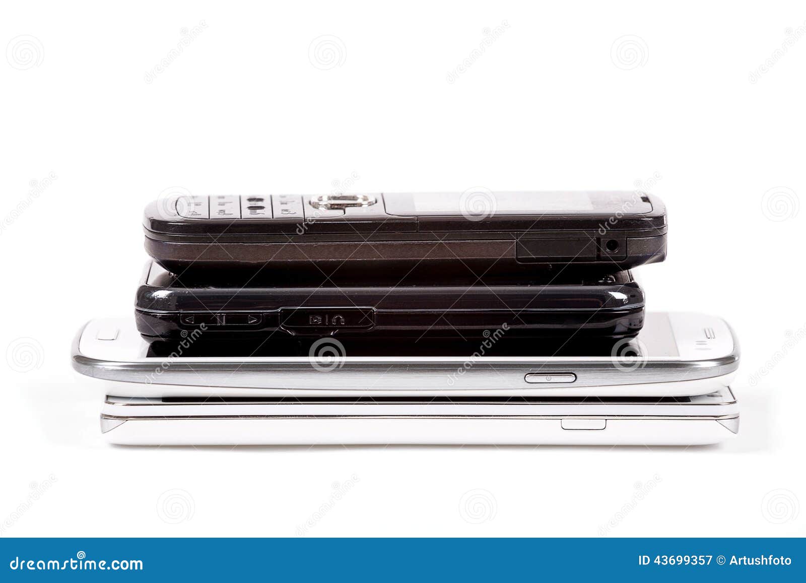 Stack of Older Model Cell Phones and Smartphones Stock Image - Image of ...