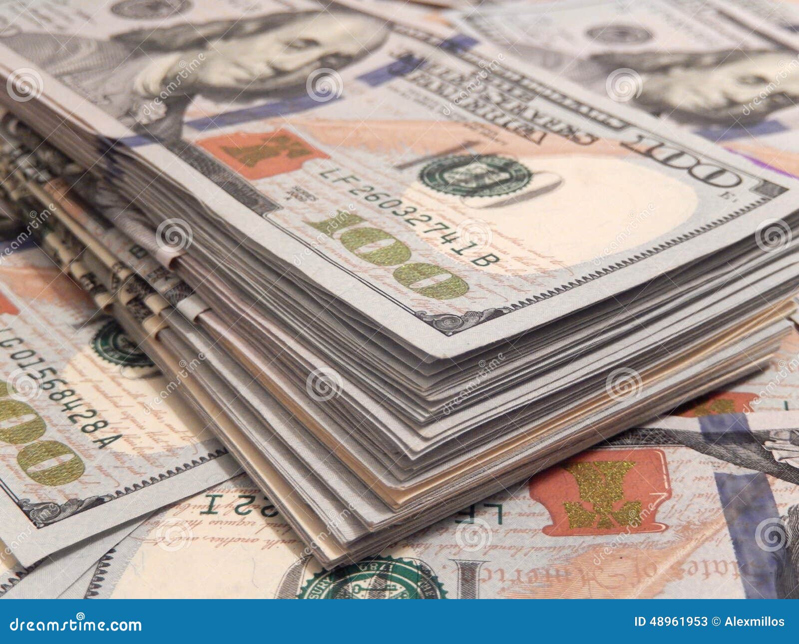 Stack of One Hundred Dollar Bills Stock Image - Image of backdrop, lots ...