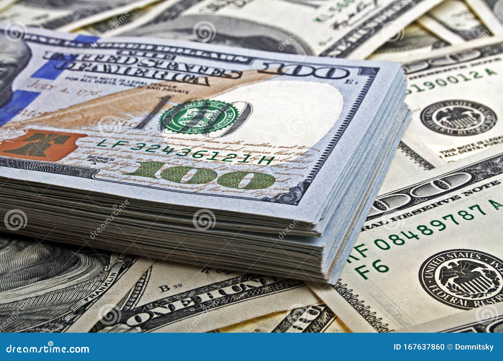 Stack of One Hundred Dollar Bills Stock Photo - Image of bill, note ...