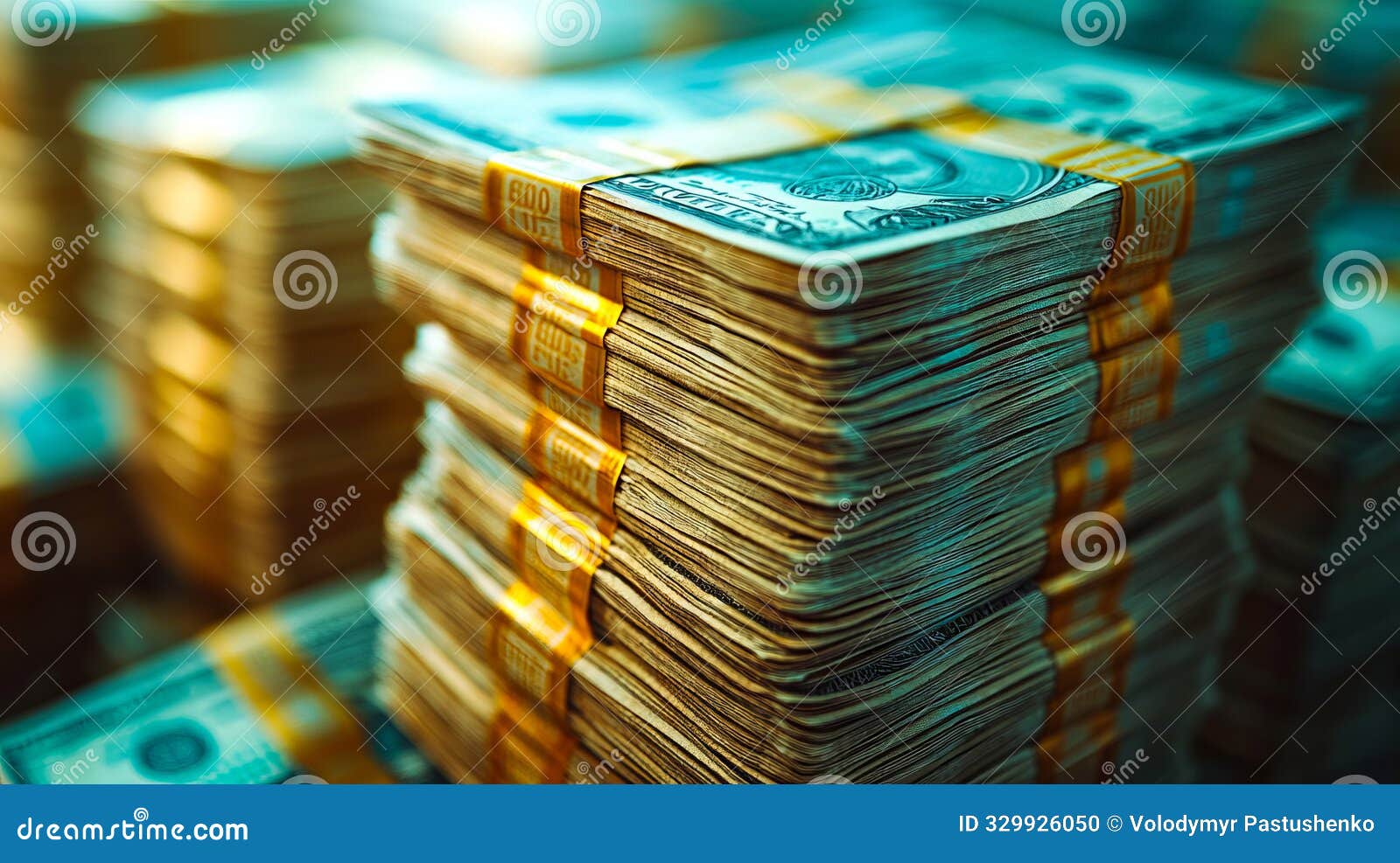 A Stack of One Hundred Dollar Bills Stacked on Top of Each Other Stock ...