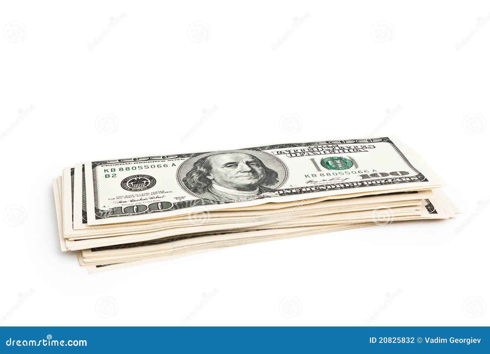 Stack of One Hundred Dollars Stock Photo - Image of pack, rich: 20825832