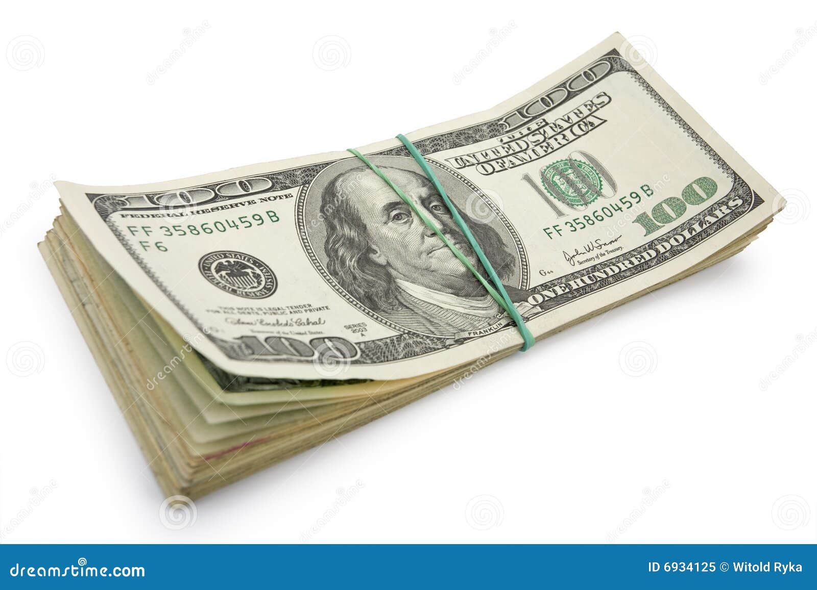Stack of One Hundred Dollars Bill Stock Image - Image of bill, wealth ...