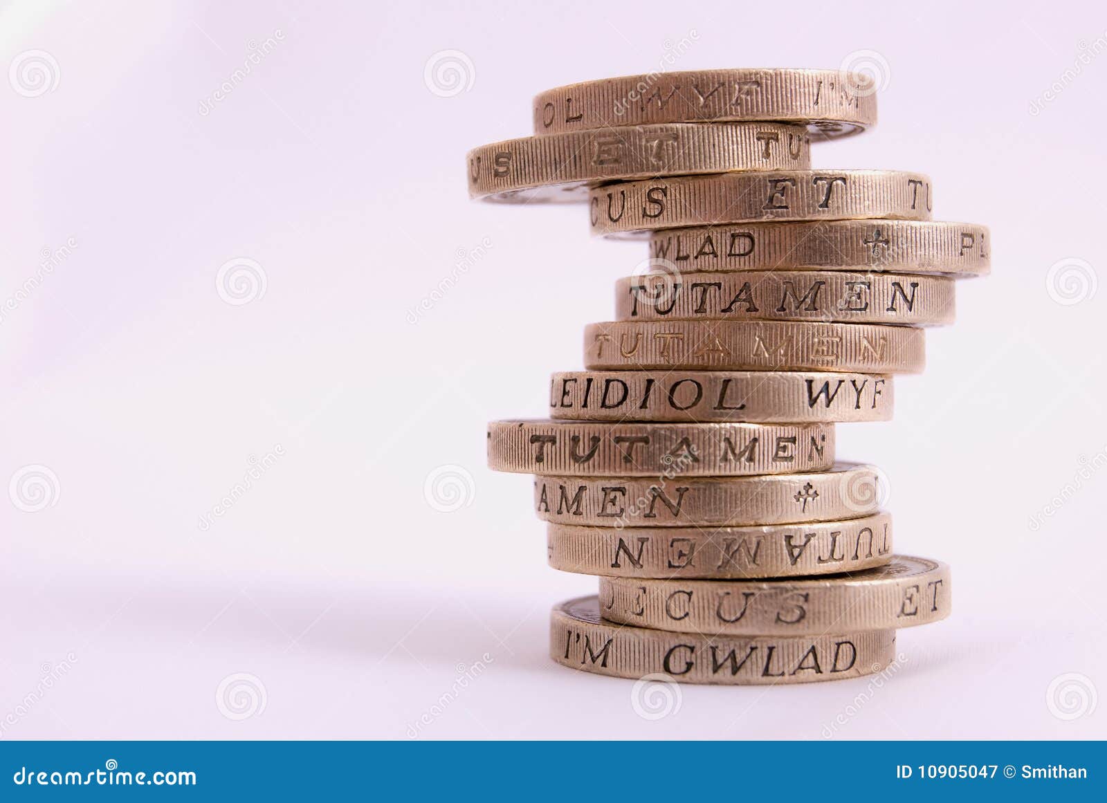 Stack of One Pound Coins stock image. Image of finance - 10905047