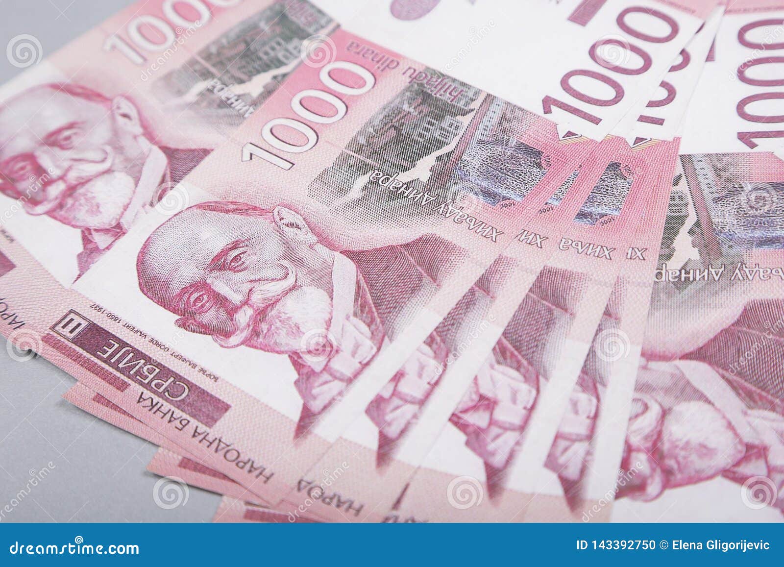 Stack of One Thousand Serbian Dinar Banknotes. Stock Photo - Image of ...