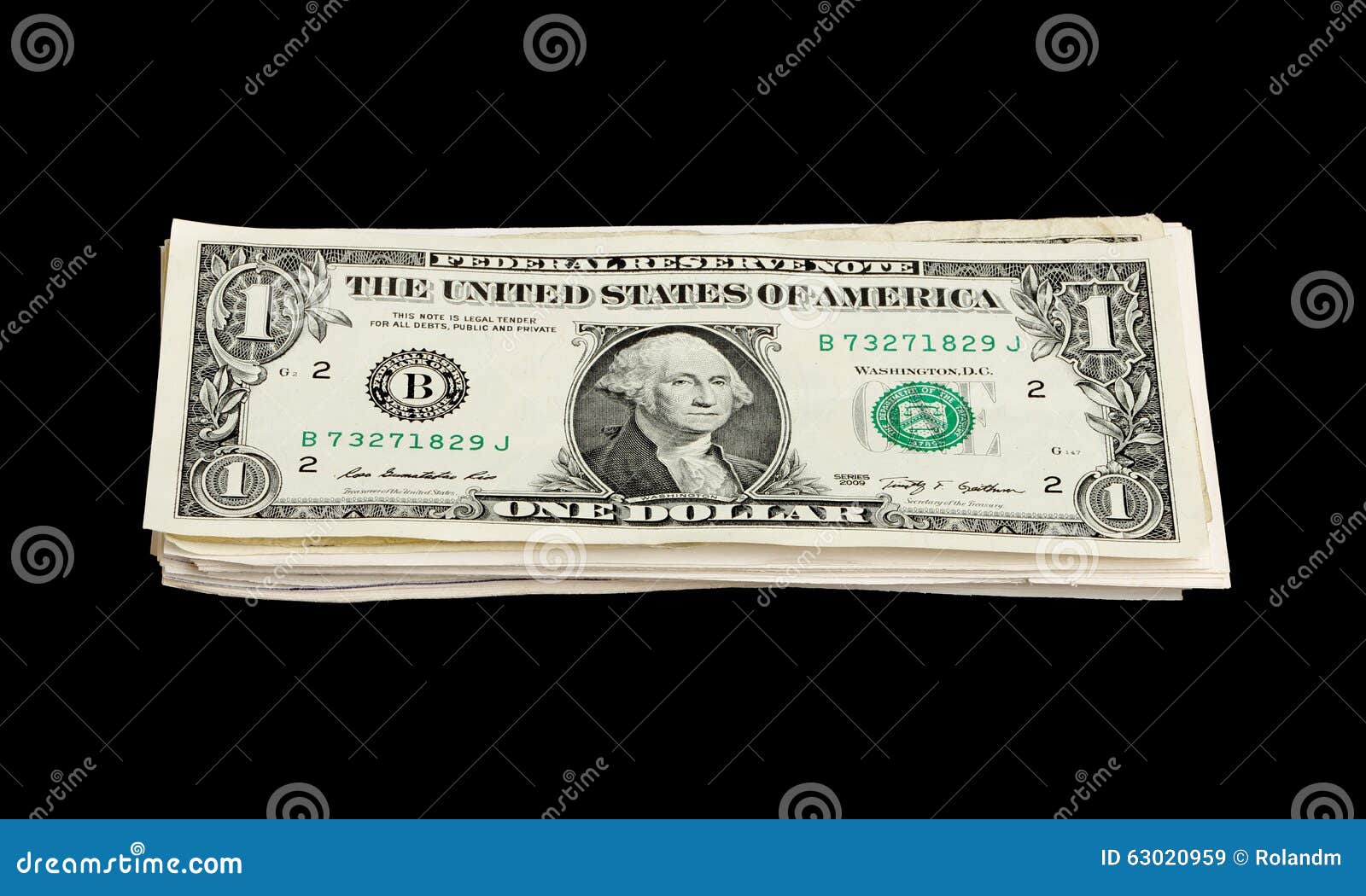 Stack of One US Dollar Bills Stock Image - Image of dollar, currency ...