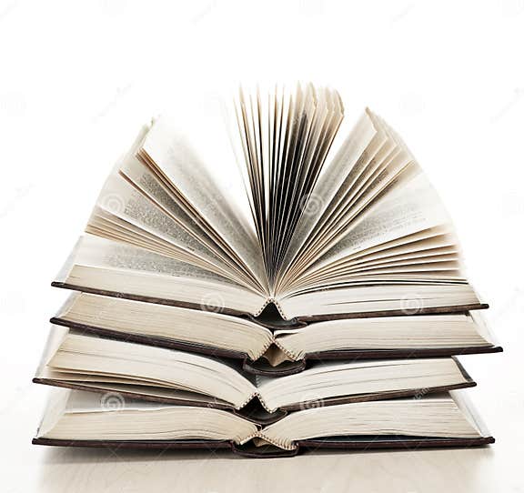 Stack of open books stock image. Image of hardcover, education - 16982533