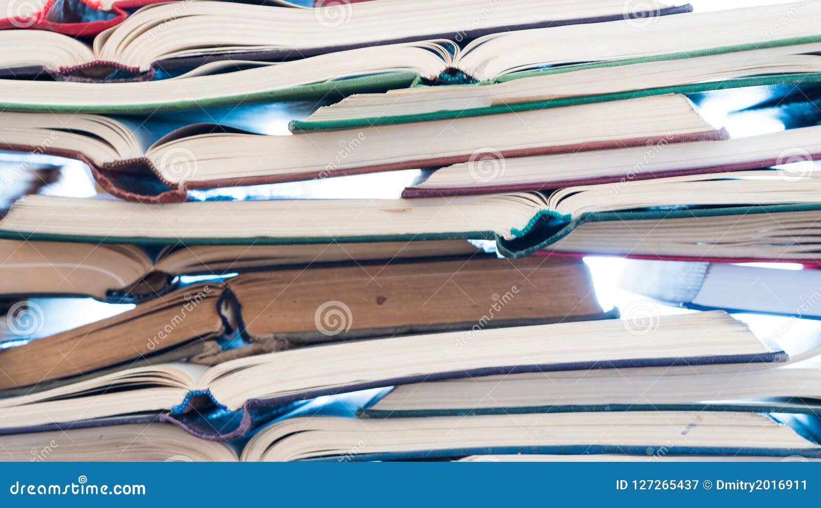Stack of Open Books. Library, Literature, Education, Information ...