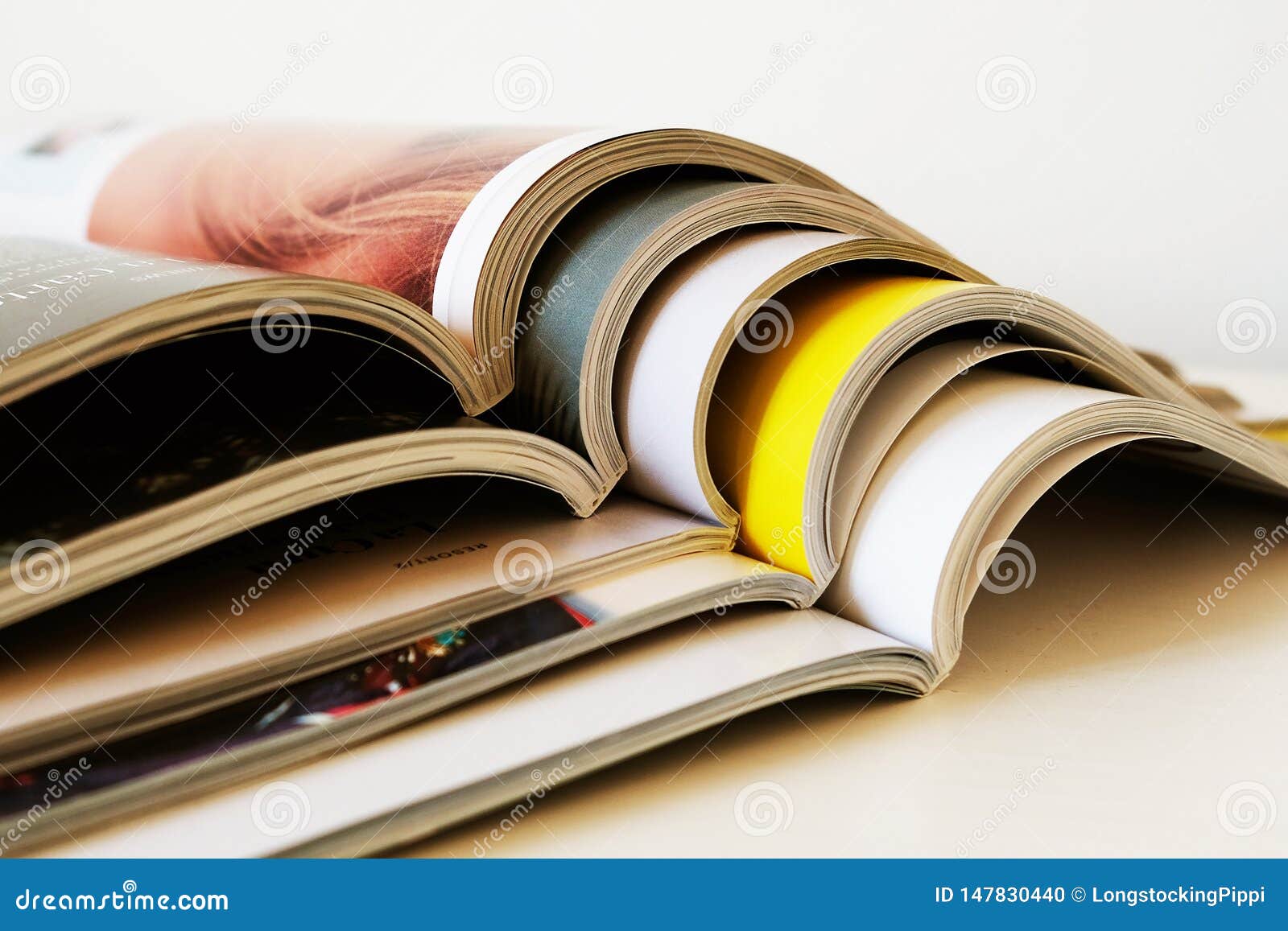 Stack of Open Printed Magazines Stock Photo - Image of mass, paper ...