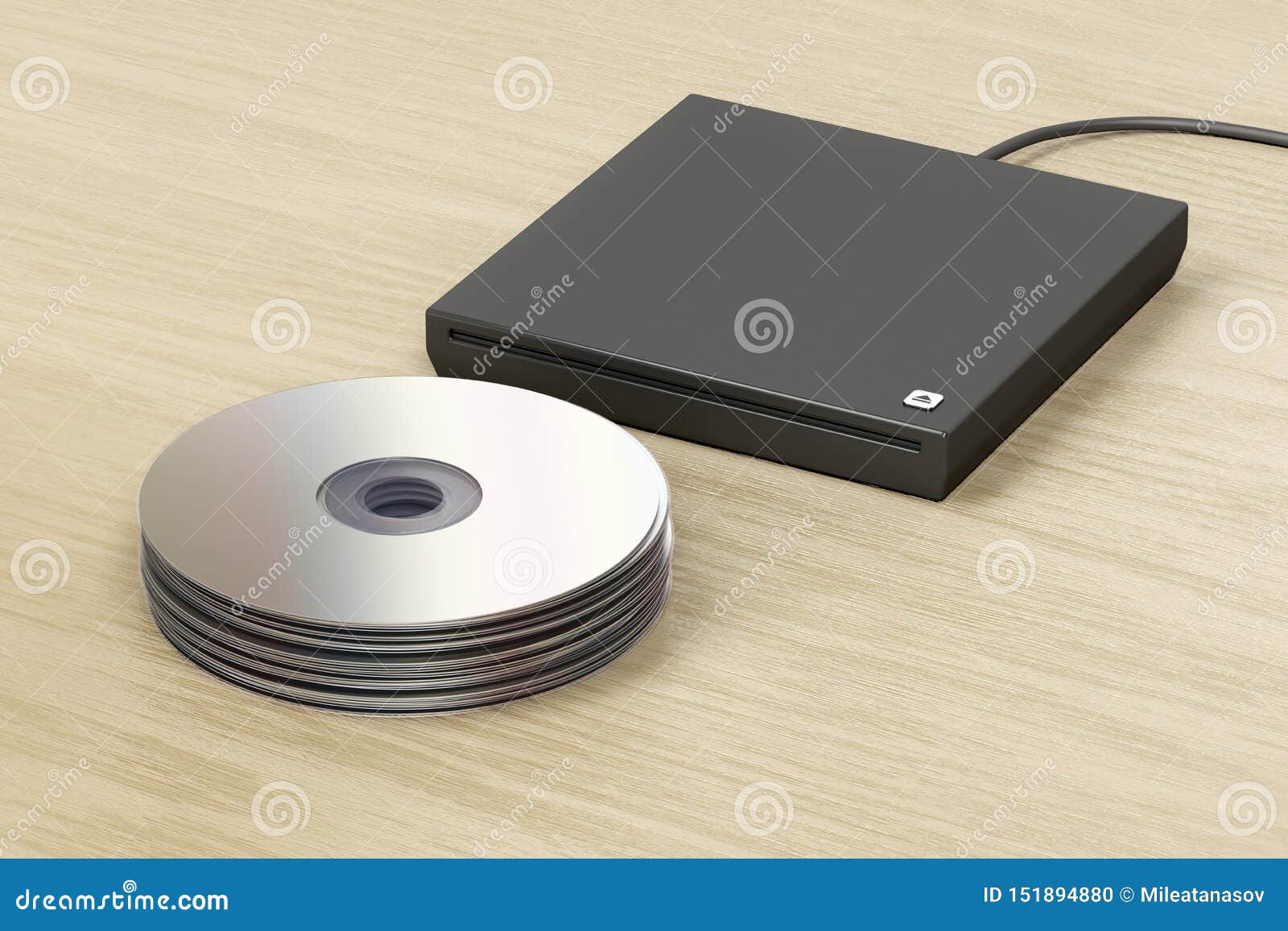 Stack of Optical Discs and Optical Drive Stock Illustration ...