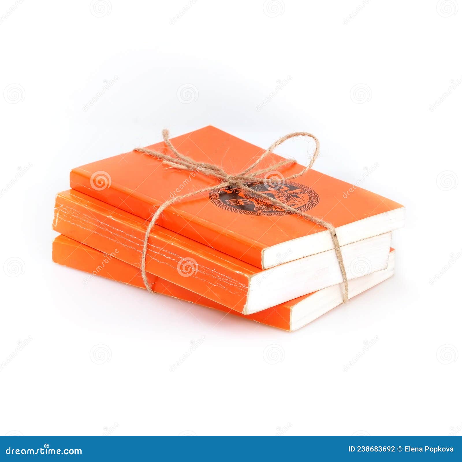 Stack of Orange Books Isolated on a White Background Stock Photo ...