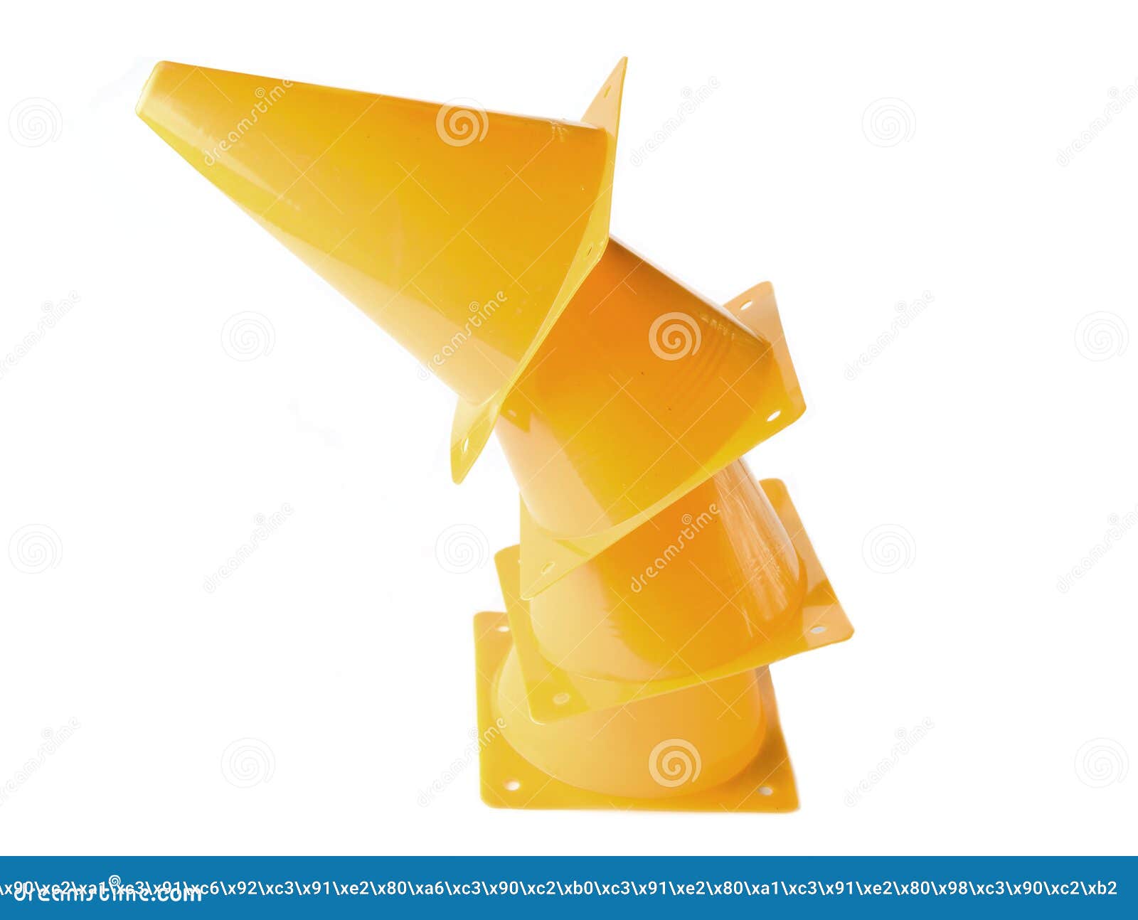 Stack of Orange Cone, Road Barrier Isolated on a White Background ...