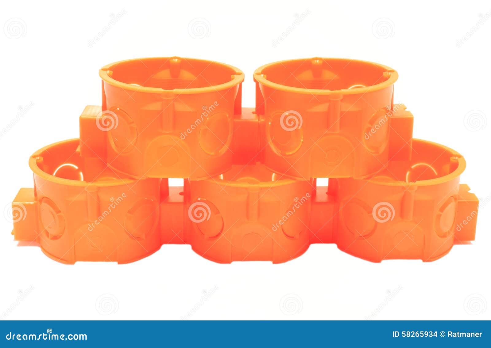 Stack of Orange Electrical Boxes on White Background Stock Photo ...