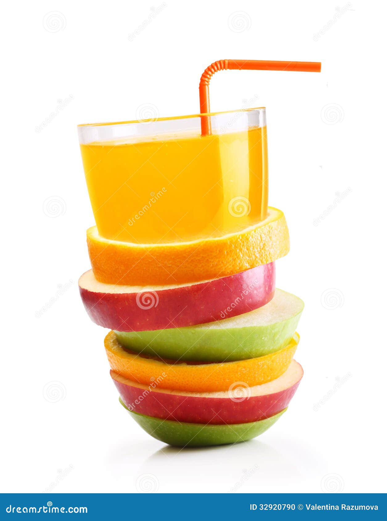 Stack of Orange Fruit and Apples Slices Stock Photo - Image of juice ...
