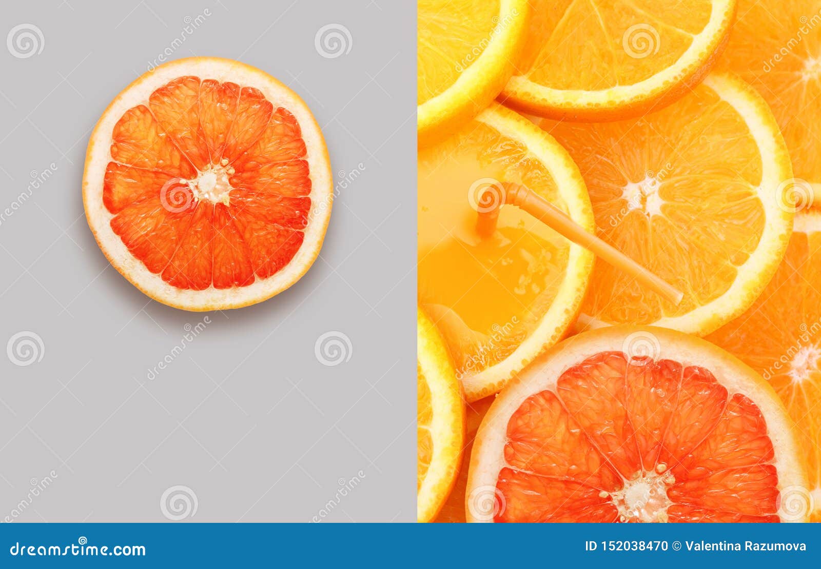 Stack of Orange Fruit and Grapefruit Slice Stock Photo - Image of ...