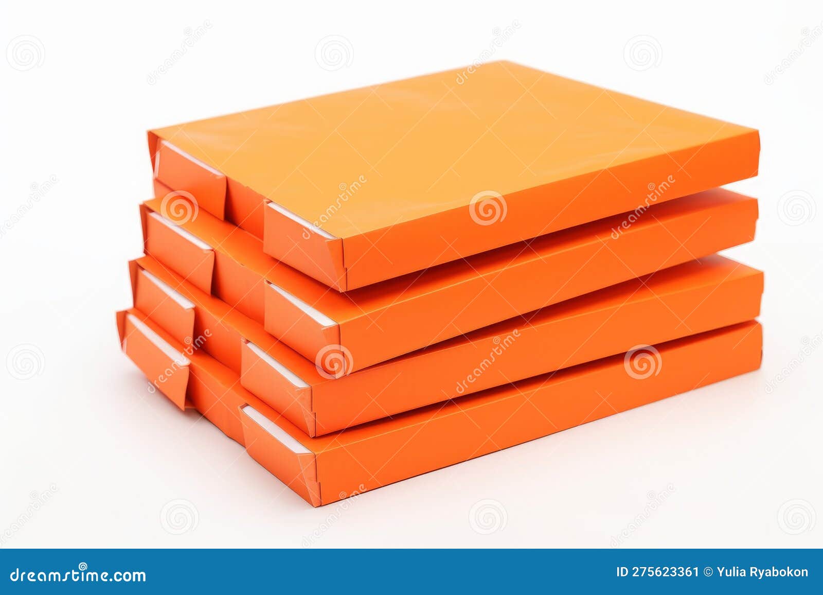 Stack Orange Pizza Boxes. Generate Ai Stock Image - Image of object ...