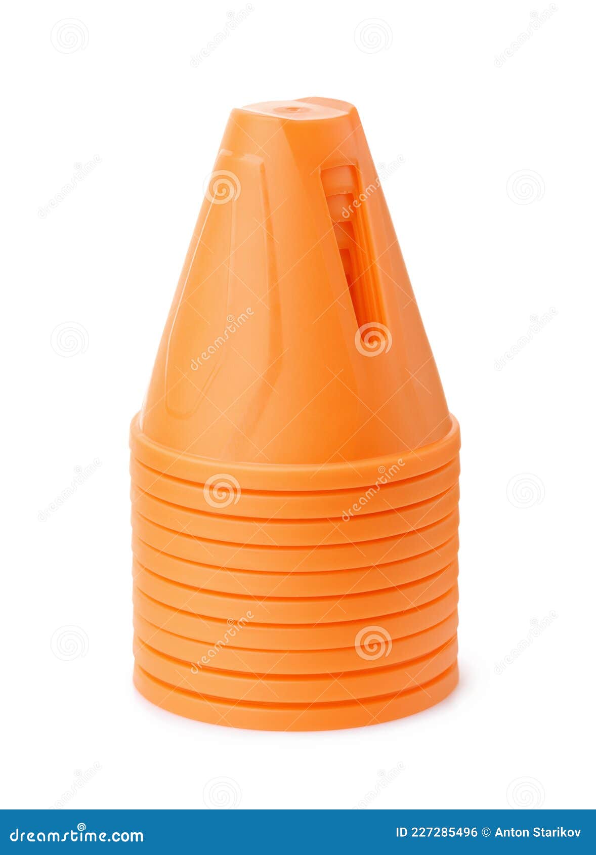 Stack of Orange Plastic Safety Traffic Cone Stock Photo - Image of ...