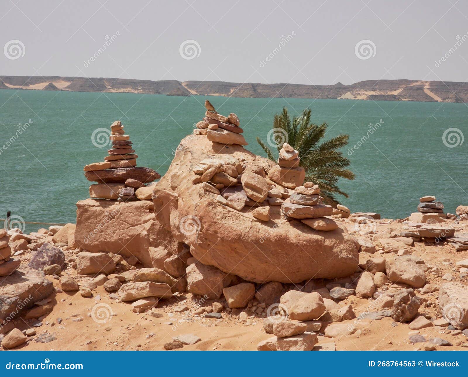 Stack of Orange Rocks by the Beautiful Nile River in Africavt Stock ...