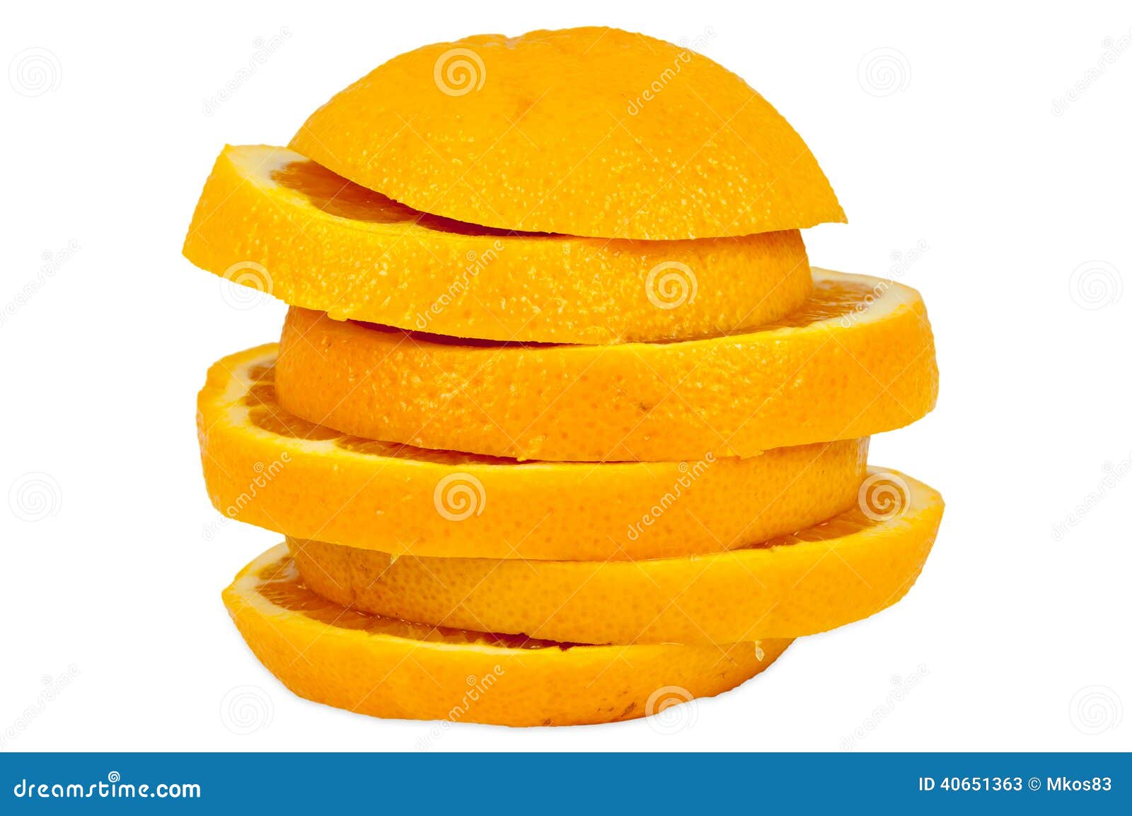 Stack of Orange Slices on White Background Stock Image - Image of ...