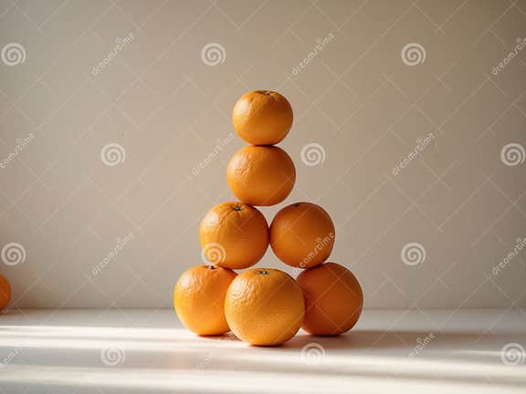 A Stack of Oranges with the Bottom One Being the Largest Stock Image ...