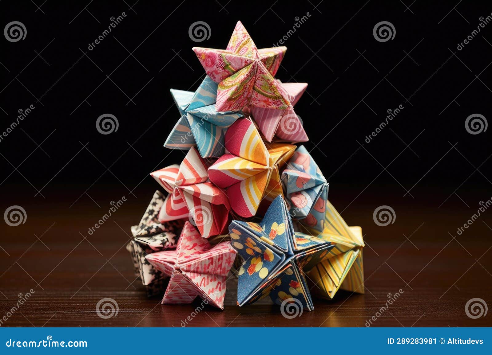 Stack of Origami Stars with Various Patterns Stock Image - Image of ...