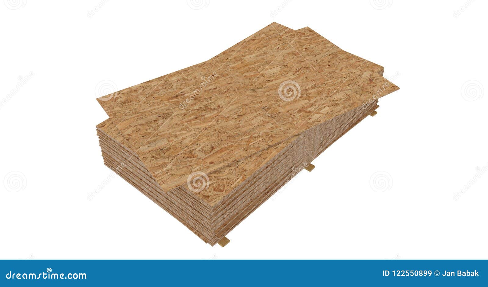 Stack OSB Boards. Isolated on White Background Stock Illustration ...