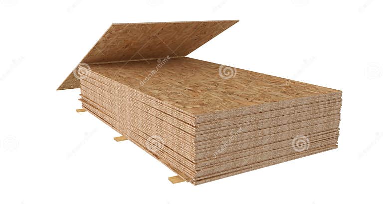 Stack OSB Boards. Isolated on White Background. Stock Illustration ...