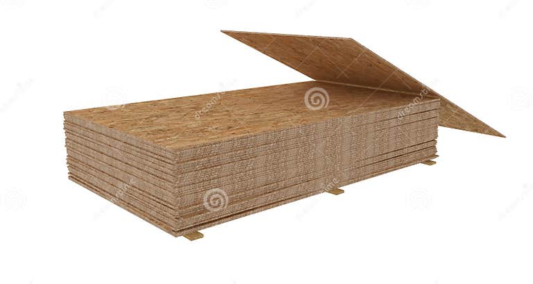 Stack OSB Boards. Isolated on White Background. Stock Illustration ...