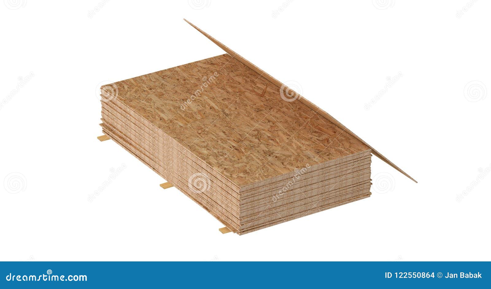Stack OSB Boards. Isolated on White Background. Stock Illustration ...