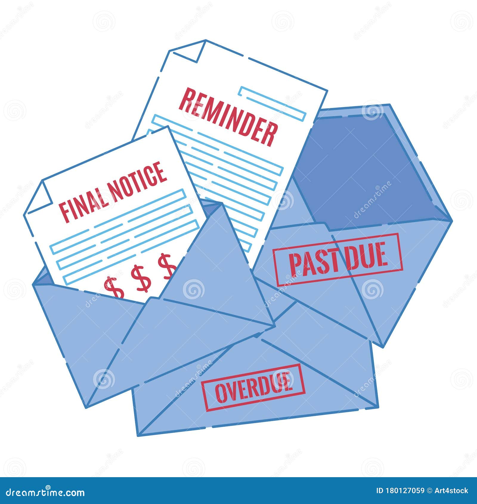Stack of Overdue Bills for Unpaid Services Stock Vector - Illustration ... Stack of Overdue Bills for Unpaid Services Stock Vector - Illustration ...