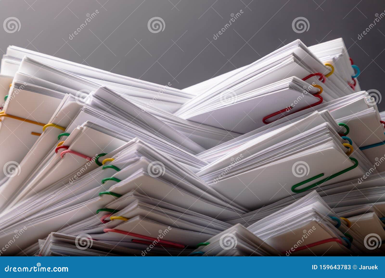 Stack of Overload Document Paper Stock Image - Image of office, report ...