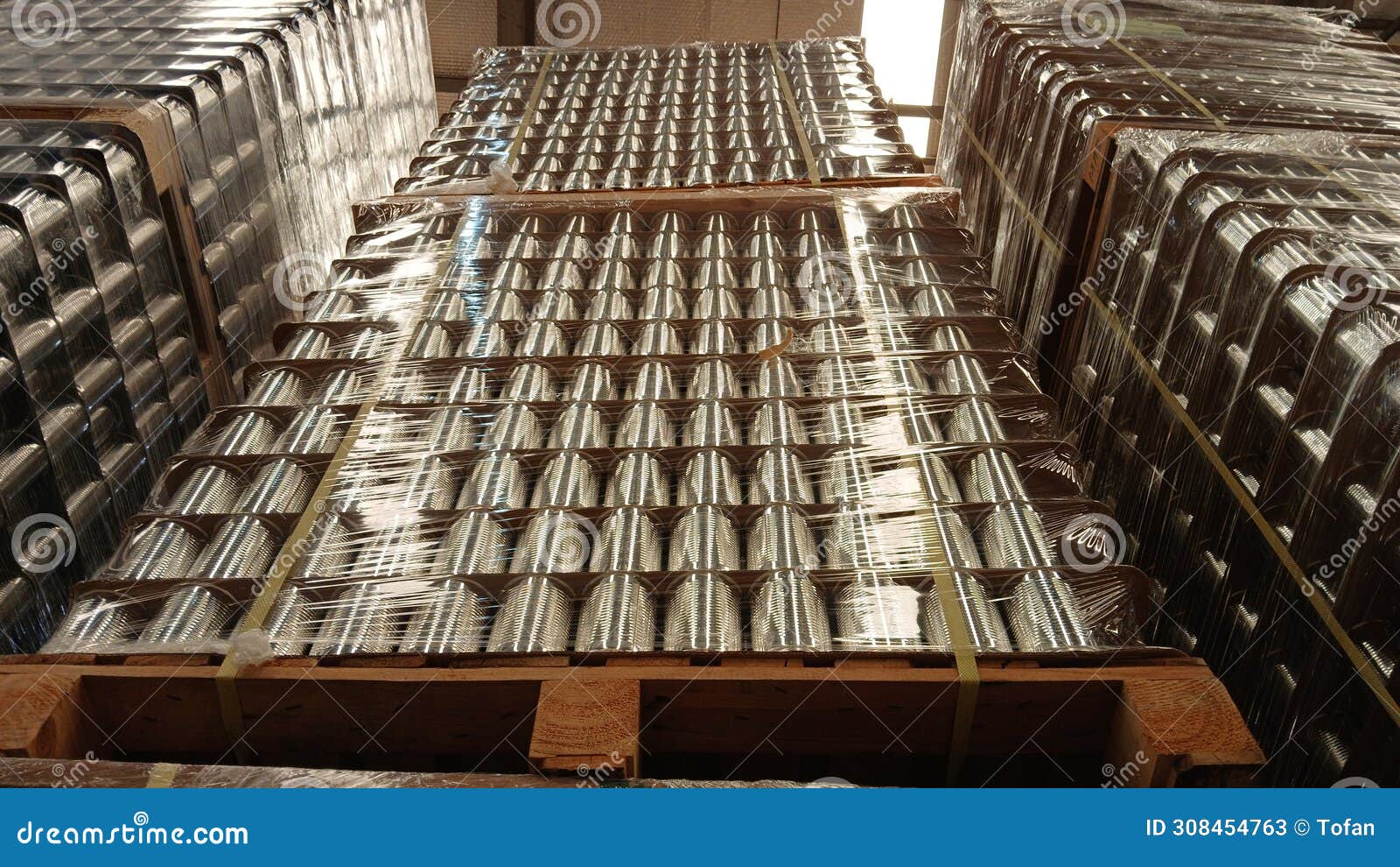 Stack of Packaging Cans for Dairy Drinks Stock Image - Image of stack ...