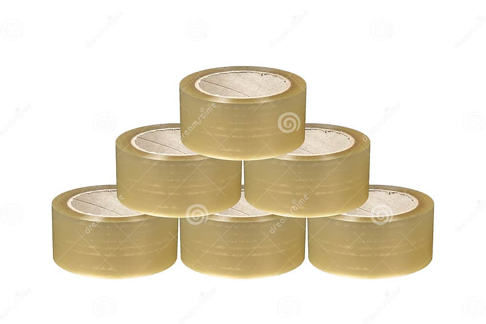 Stack of Packing Tapes Isolated on White Background Stock Photo - Image ...