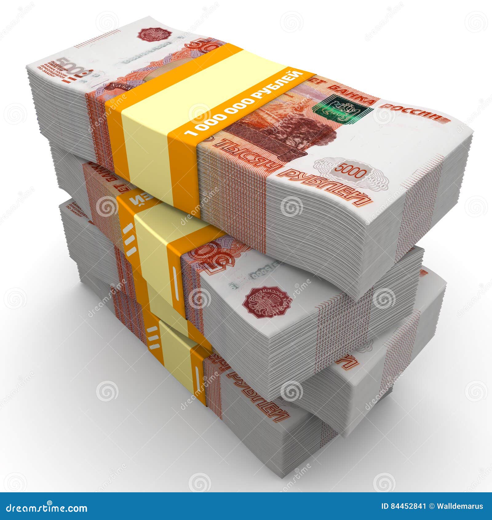 Russian Rubles Bills Packs On Stack Stock Illustration | CartoonDealer ...