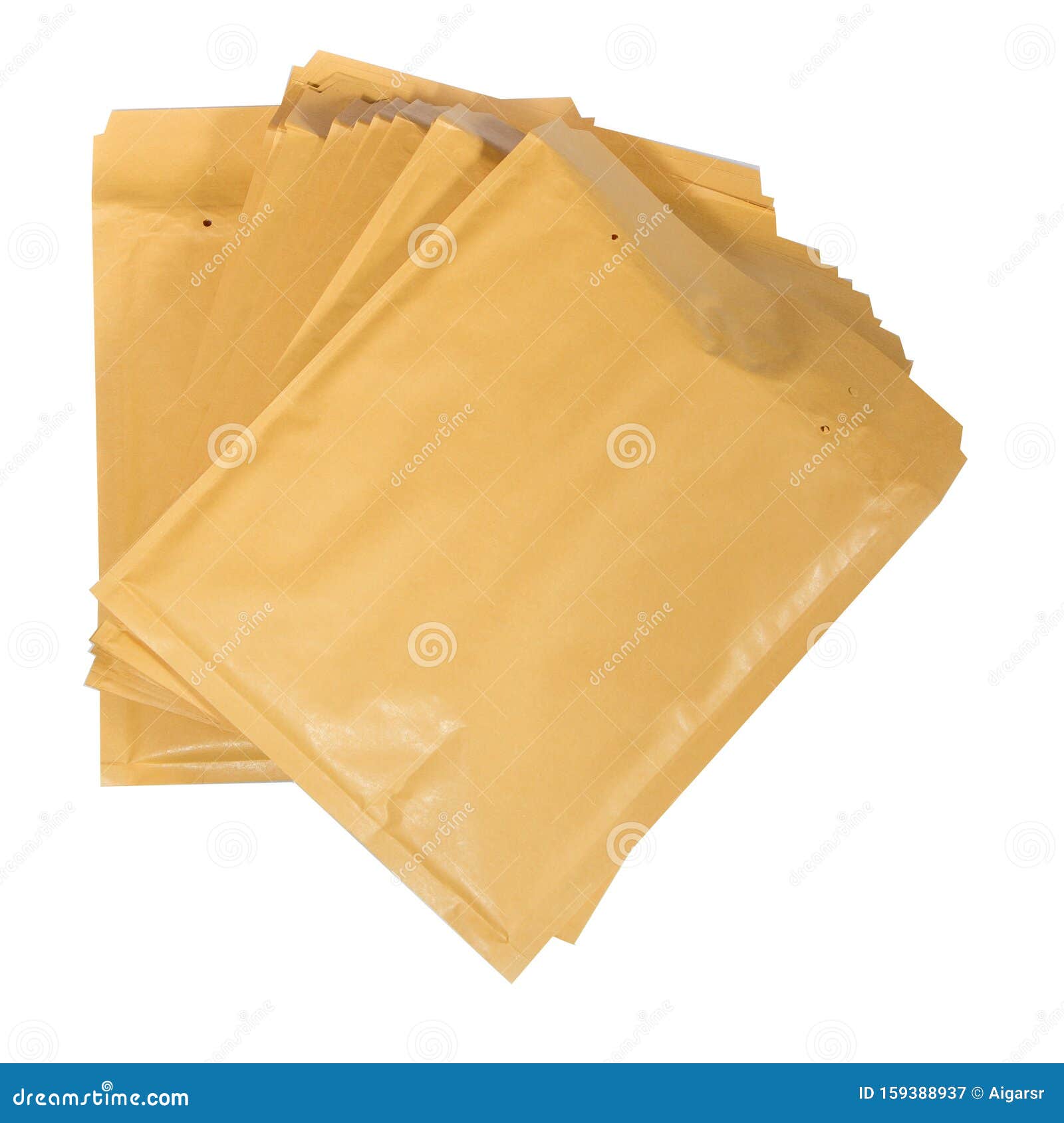 Stack of Padded Mailing Envelopes Isolated Stock Image - Image of ...