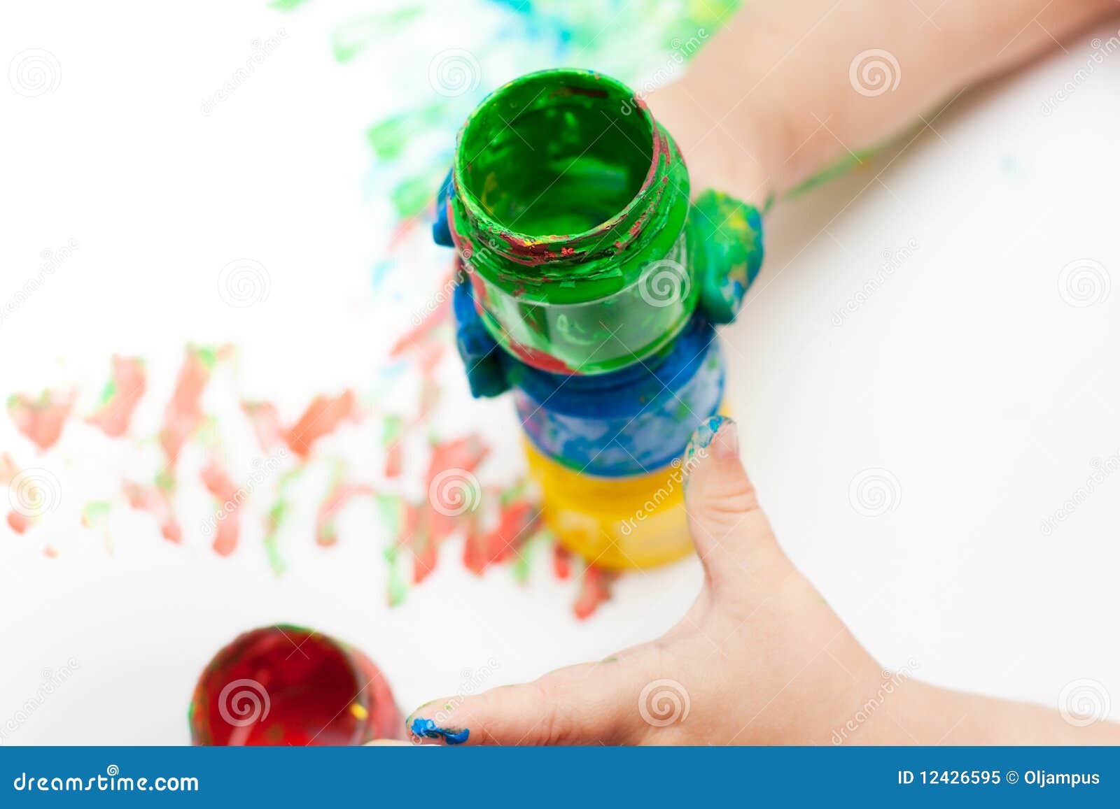 Stack of paint buckets stock image. Image of painting - 12426595