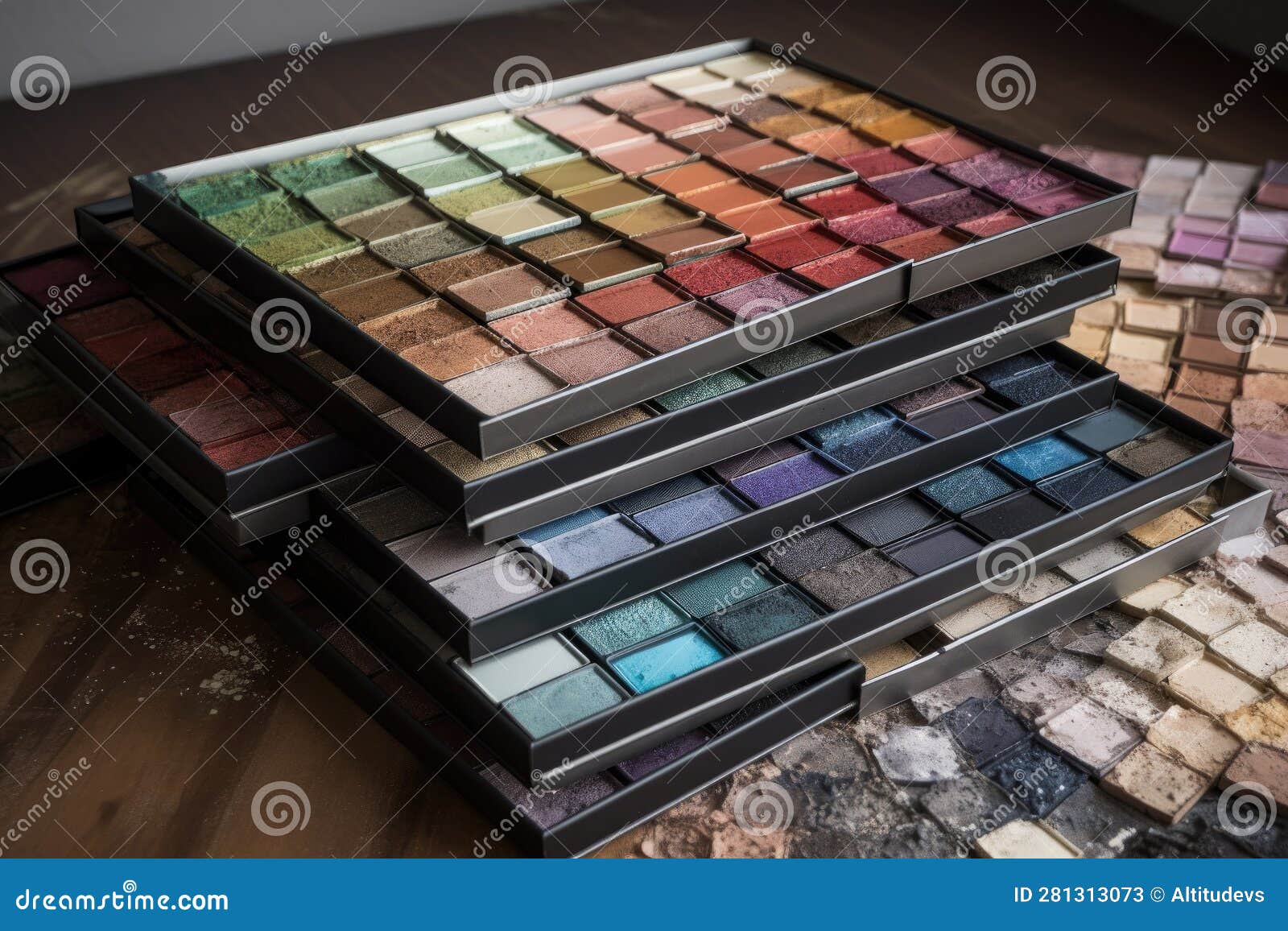 A Stack of Palettes, in a Variety of Shades and Textures Stock Image ...