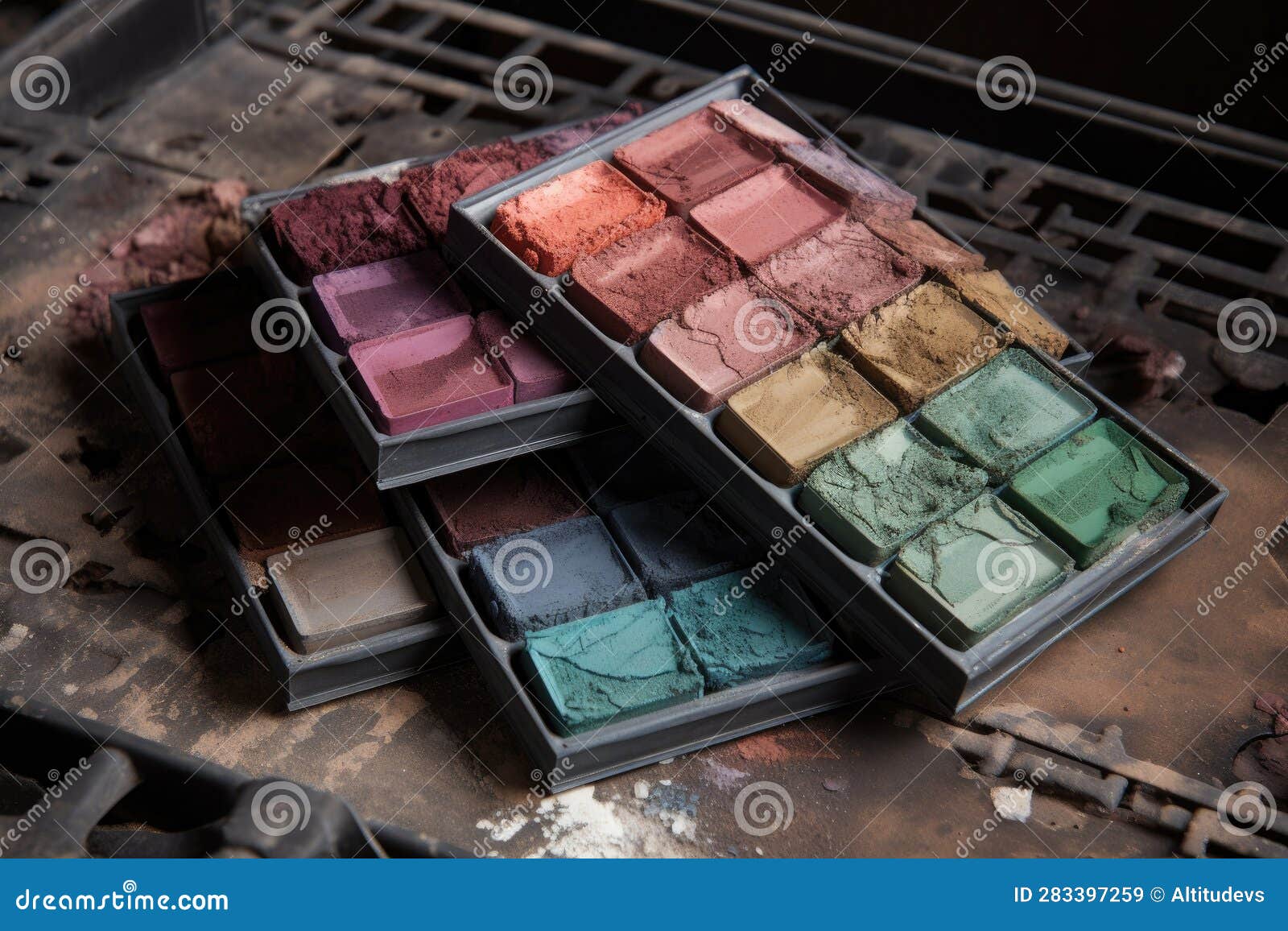 A Stack of Palettes, in a Variety of Shades and Textures Stock ...