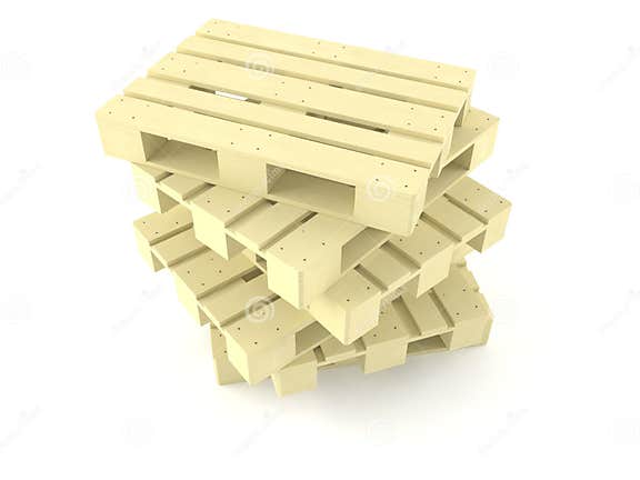 Stack of pallets stock illustration. Illustration of white - 106938131