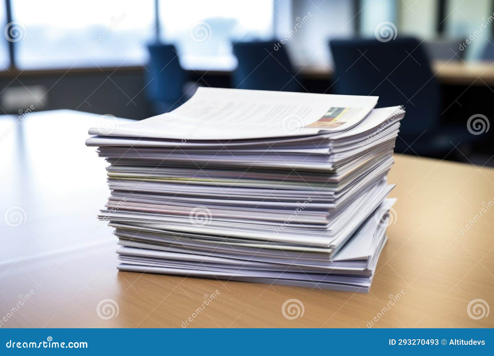 Stack of Pamphlets on a Clean Desk Stock Image - Image of clean, stack ...