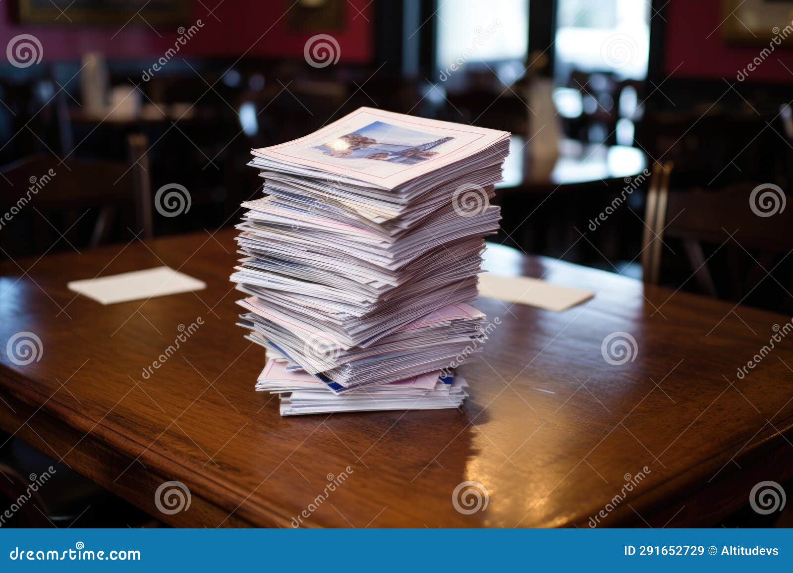 Stack of Pamphlets Positioned on a Guest Table Stock Image - Image of ...