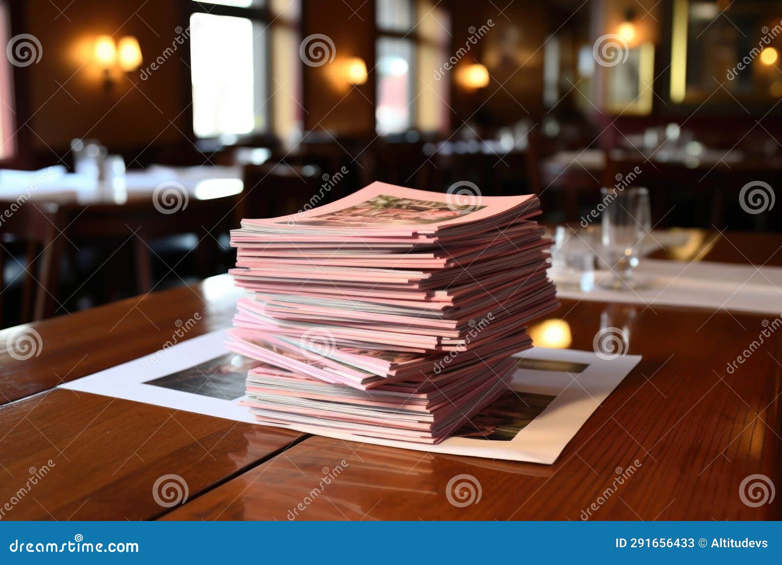 Stack of Pamphlets Positioned on a Guest Table Stock Image - Image of ...