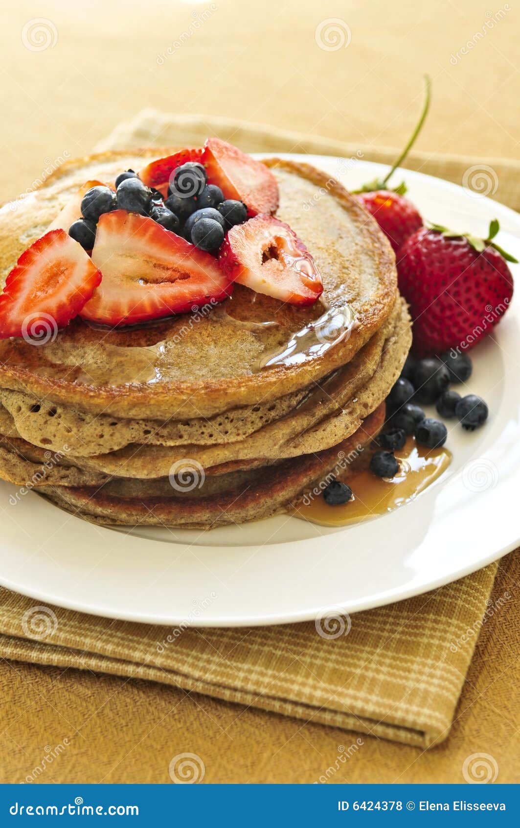 Stack of pancakes stock photo. Image of gourmet, fruit - 6424378