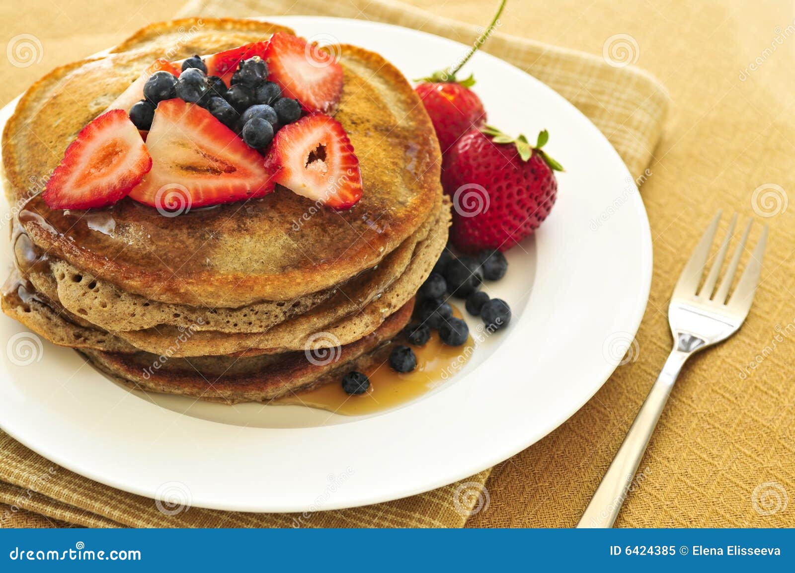 Stack of pancakes stock image. Image of macro, berries - 6424385